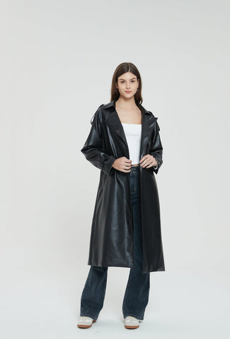 Everyday Outfits Natalie Leather Trench Coat | Fronts Australia ...